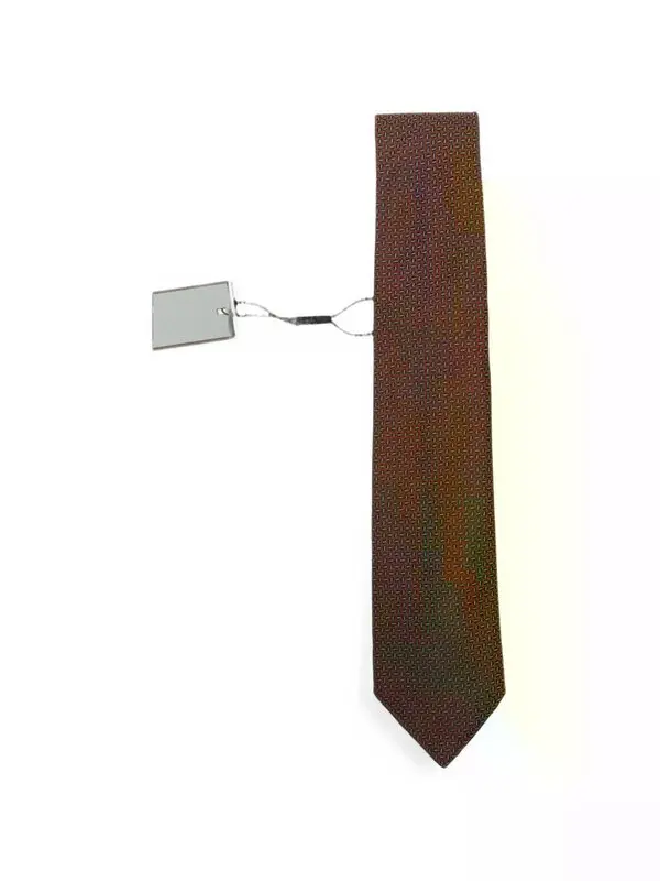 Canali Geometric-pattern Tie - Brown