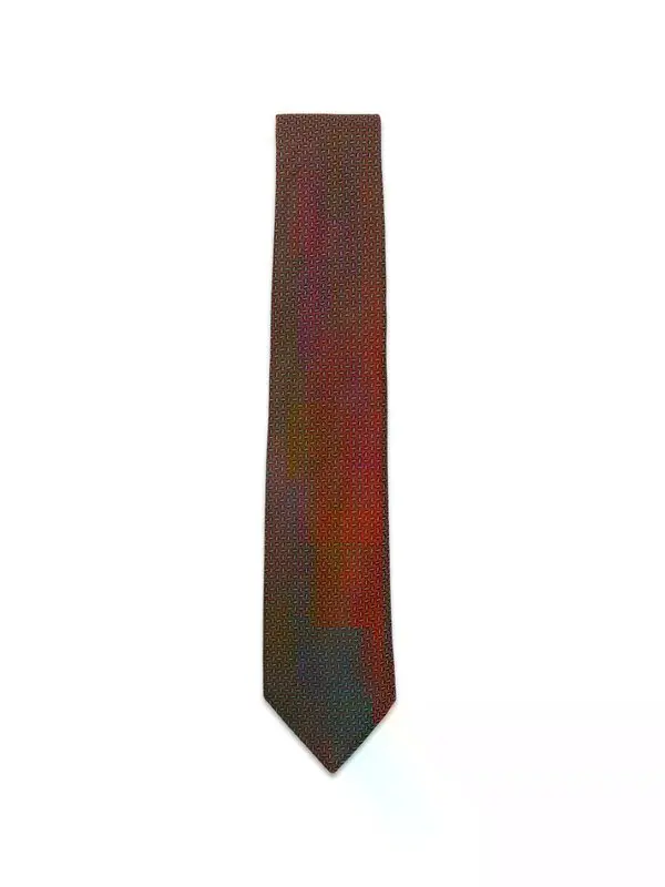 Canali Geometric-pattern Tie - Brown
