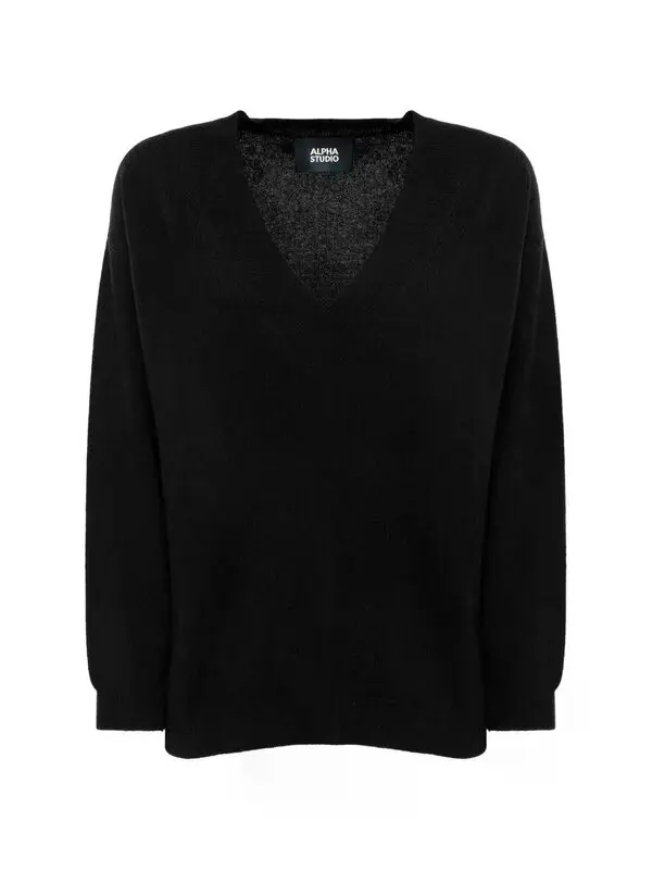 Alpha Studio V-neck Knitted Sweater