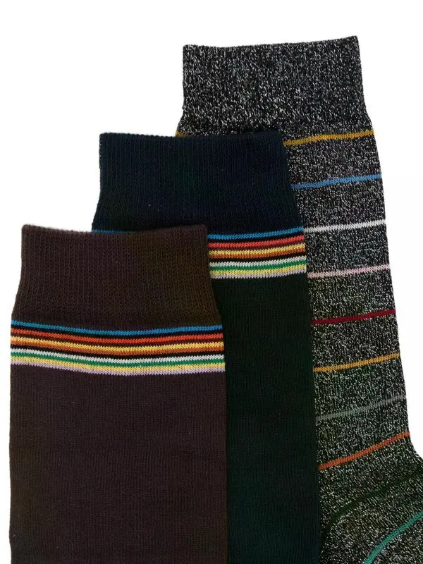 Paul Smith Artist Stripe Three-pack Socks