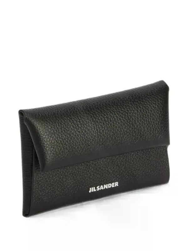 JIL SANDER Folded Grained-leather Envelope Coin Purse And Card Holder With Embossed Logo