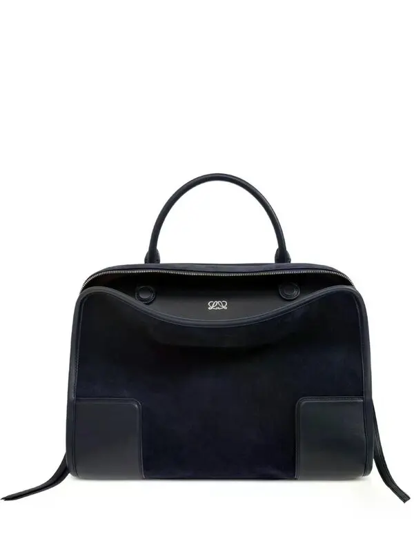 Loewe Large Amazona 180 Bag In Suede - Blue