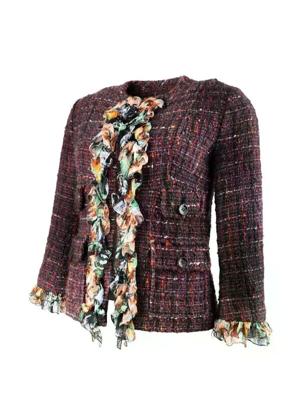 Dolce & Gabbana Floral-ruffle Bouclé Jacket
