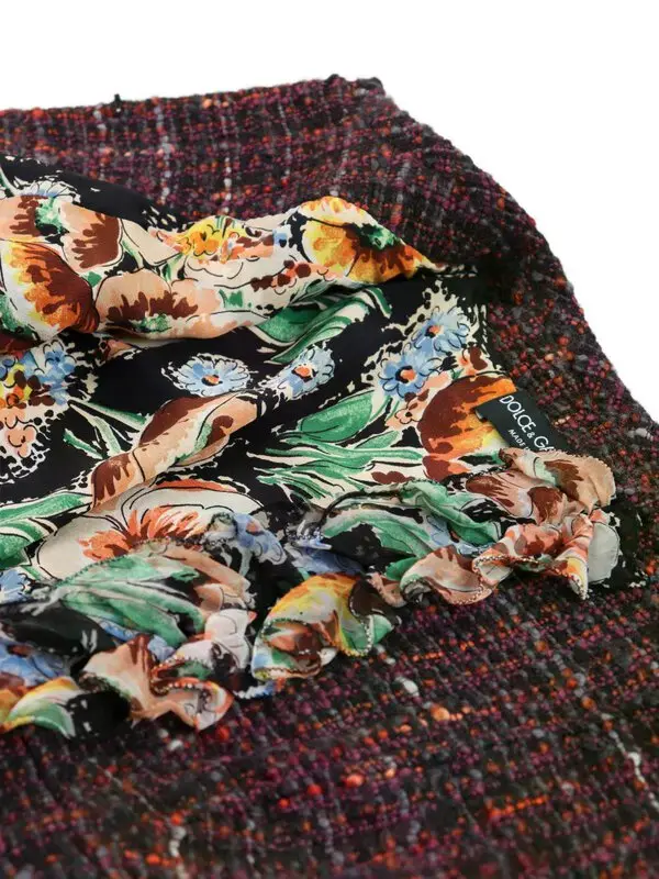 Dolce & Gabbana Floral-ruffle Bouclé Jacket