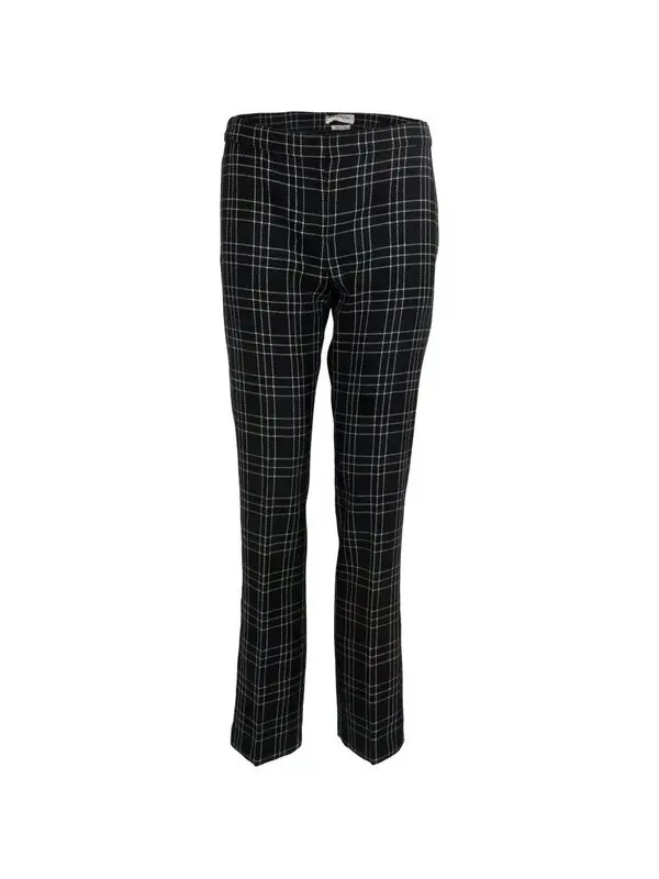 Alexander McQueen Checked Wool Trousers - Black