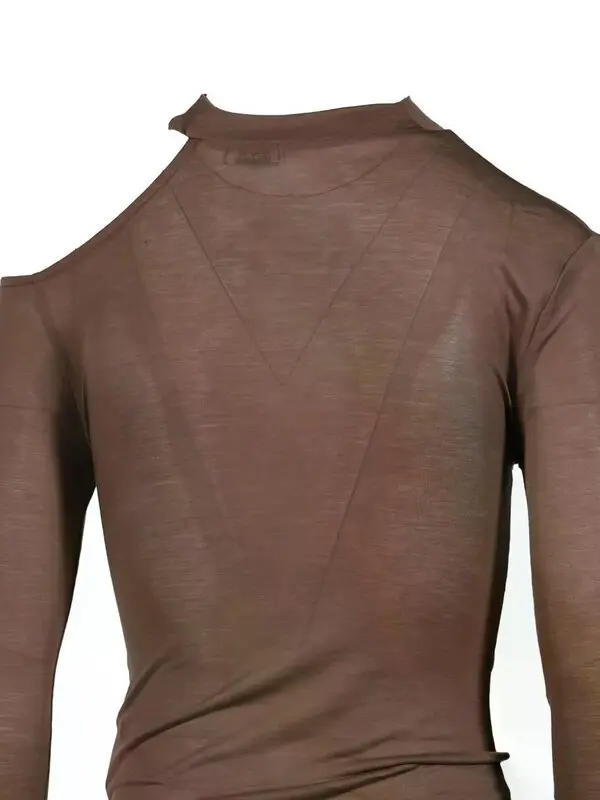 VIVAMUS Gathered Cold-shoulder Top