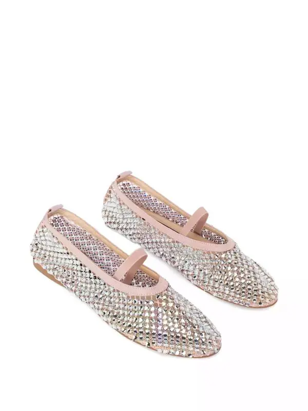TWENTY FOURHAITCH Bounty Crystal-embellished Mesh Ballet Flats