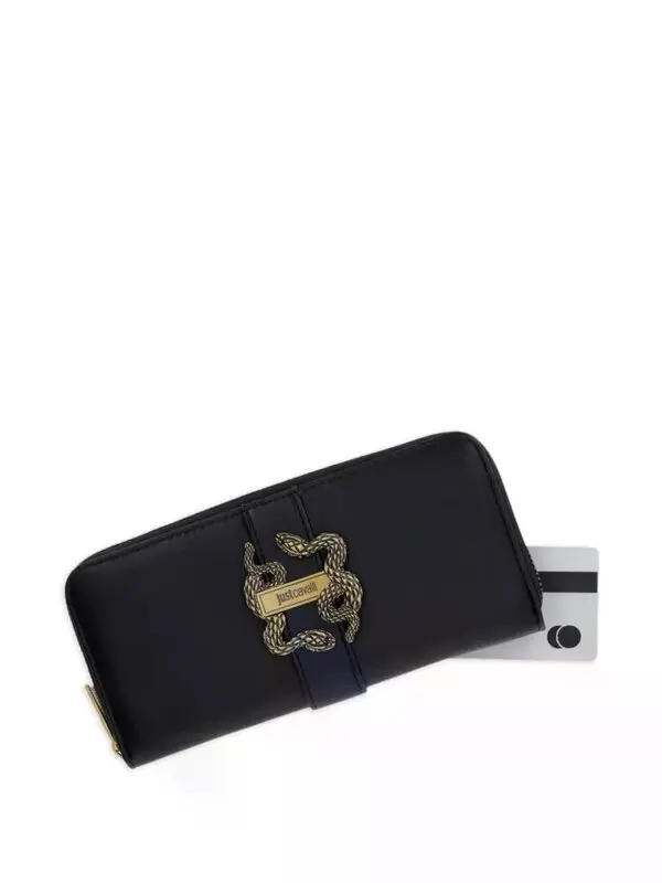 Just Cavalli Iconic Snakes Logo-plaque Wallet - Black