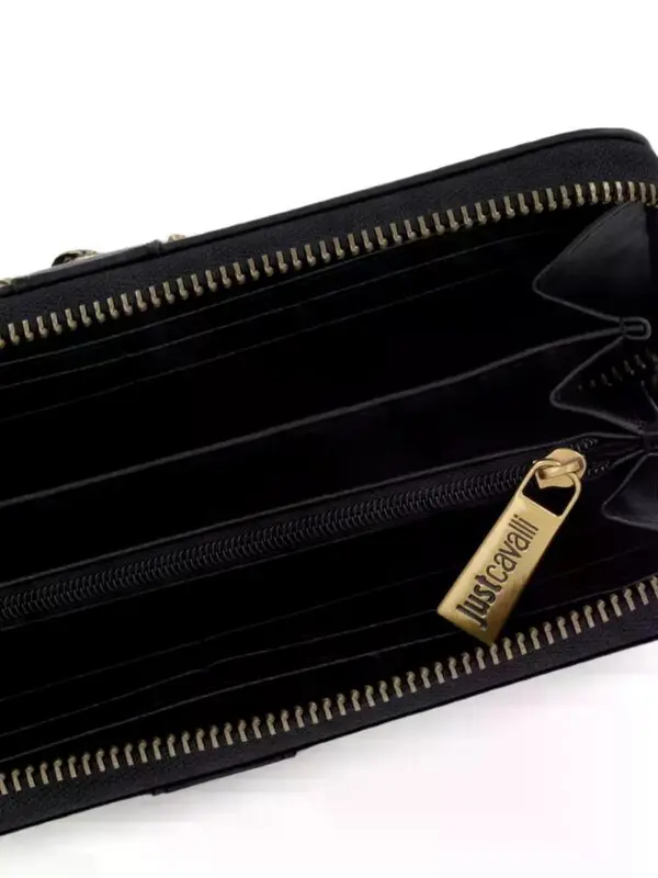 Just Cavalli Iconic Snakes Logo-plaque Wallet - Black