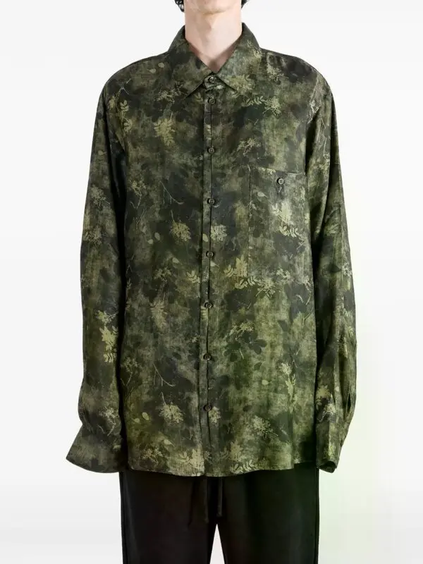 UMA WANG Floral-print Long-sleeve Shirt