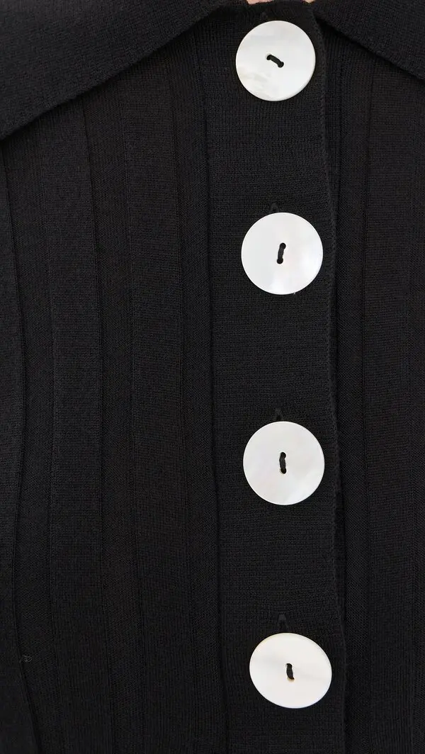NACKIYE Sugarman Long Sleeve Polo Wool Top