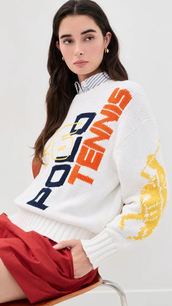 Polo Ralph Lauren Us Open Graphic Cotton Intarsia Sweater