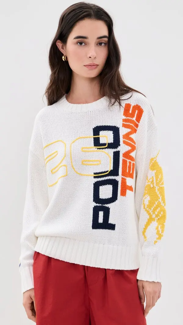 Polo Ralph Lauren Us Open Graphic Cotton Intarsia Sweater