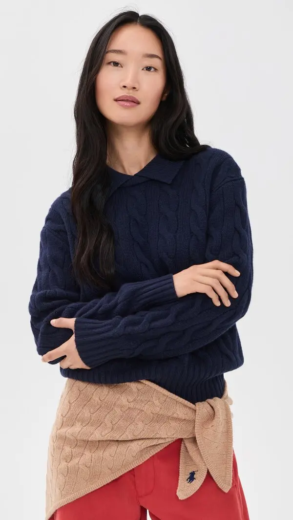 Polo Ralph Lauren Collared Cable Knit Sweater