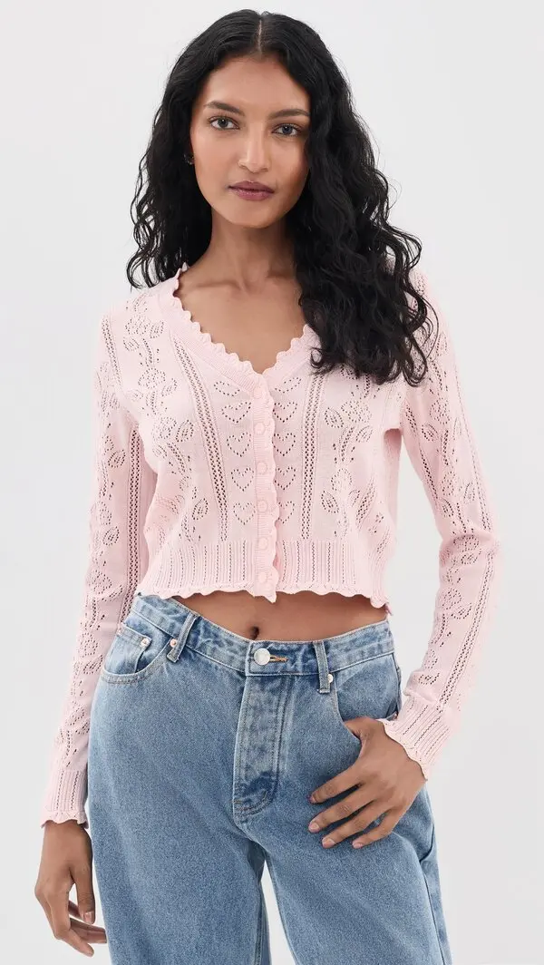 LoveShackFancy Sibella Cropped Cardigan