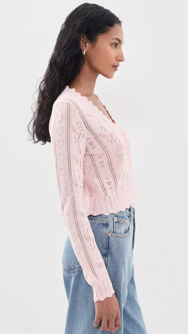 LoveShackFancy Sibella Cropped Cardigan