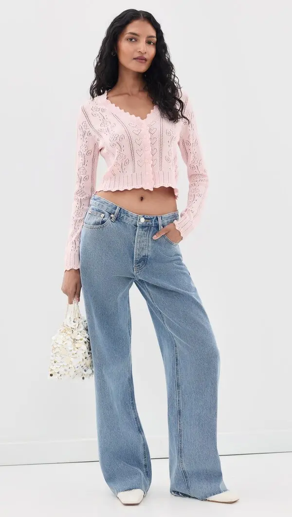 LoveShackFancy Sibella Cropped Cardigan