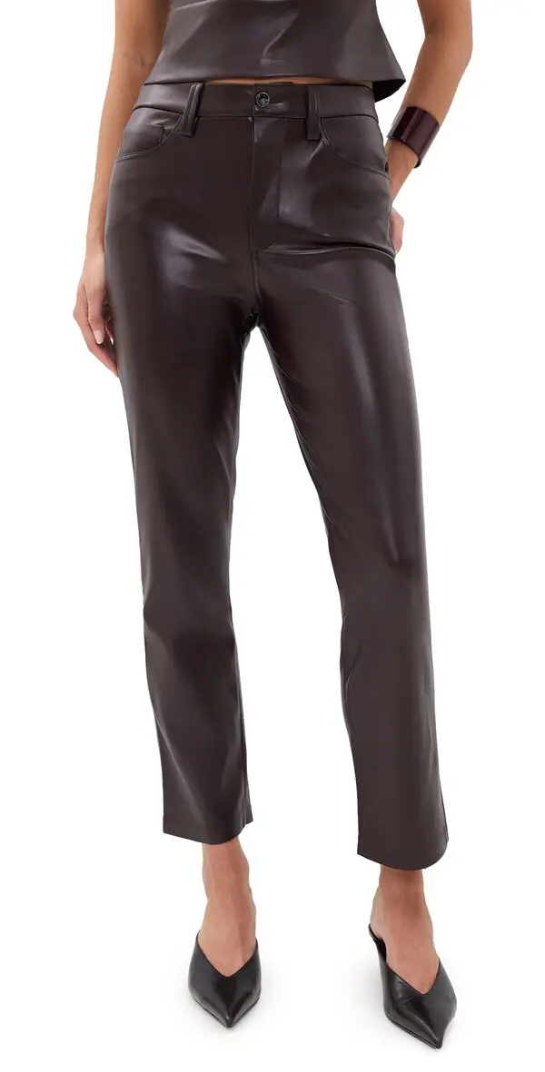 Joe's Jeans The Lyra Slim Ankle Vegan Leather Pants - Cabernet