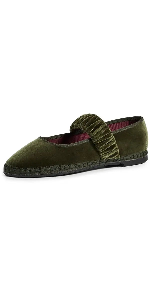FLABELUS Mafalda Mary Jane Flats - Green