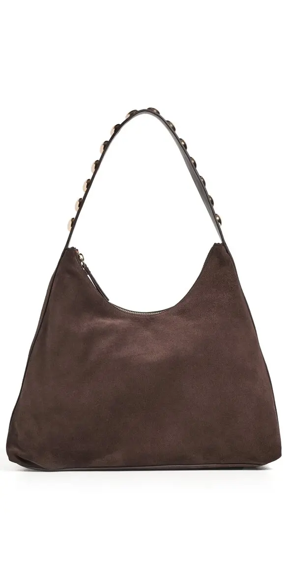 LOEFFLER RANDALL Stassie Studded Slouchy Suede Shoulder Bag