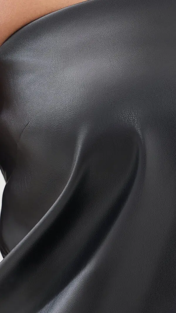 WAYF Camryn Faux Leather Strapless Top