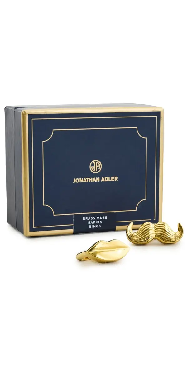 Jonathan Adler Muse Napkin Rings - Brass