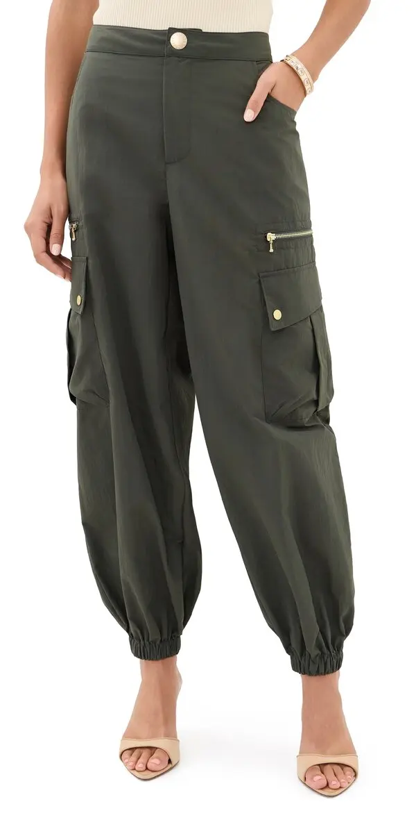 L'Agence Greer Balloon Cargo Jogger Pants - Ash Olive