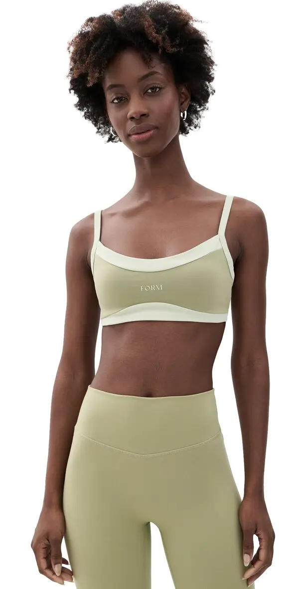 FORM Scoop Contrast Bra - Matcha/sage