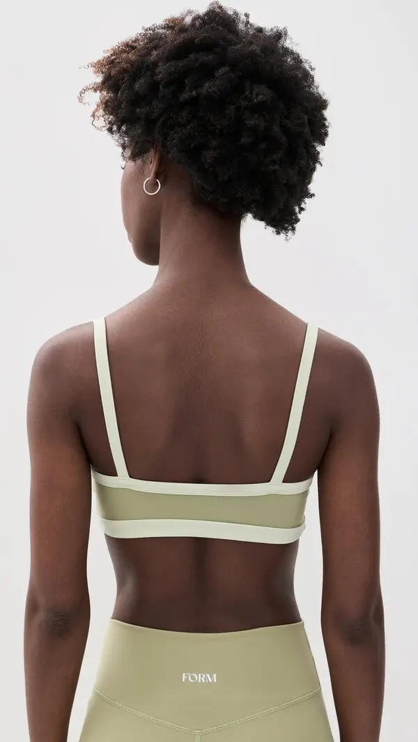 FORM Scoop Contrast Bra - Matcha/sage
