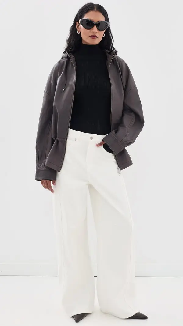 Staud Gondola Lambskin Leather Jacket