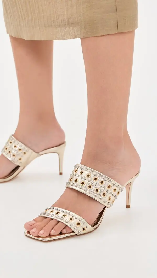 Cinq À Sept Sutton Mixed Hardware Metallic Sandals