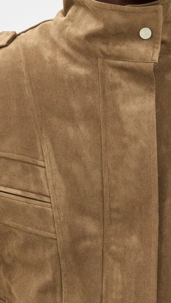 Source Unknown Tova Faux Suede Bomber Jacket