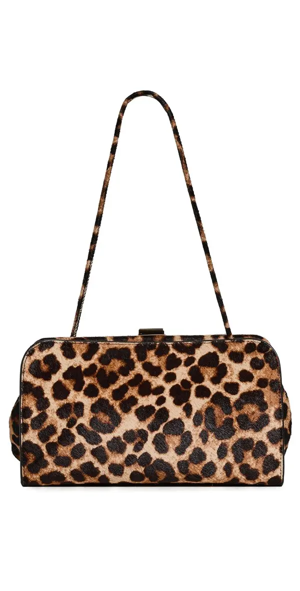 LOEFFLER RANDALL Zella Covered Frame Clutch - Brushed Leopard