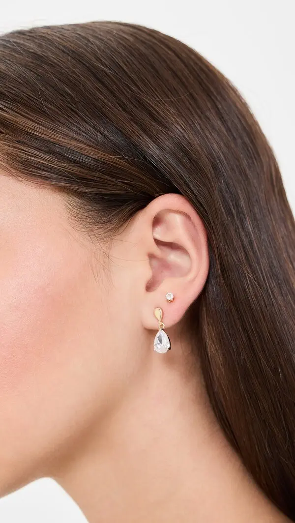 ADINA EDEN Teardrop Huggie Earring Set