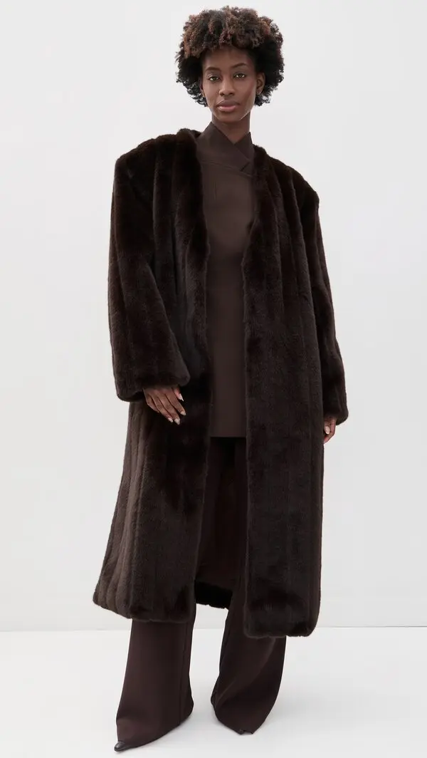 Source Unknown Dhanila Faux Fur Coat