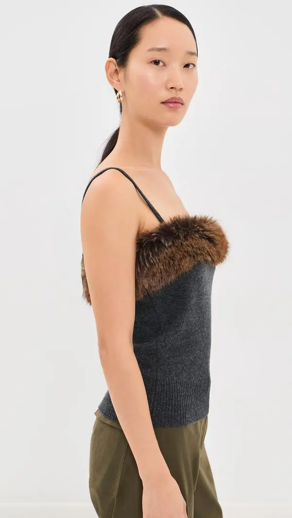 Marc Jacobs Faux Fur Lined Tank Top - Charcoal