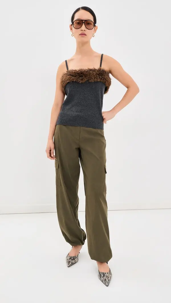 Marc Jacobs Faux Fur Lined Tank Top - Charcoal