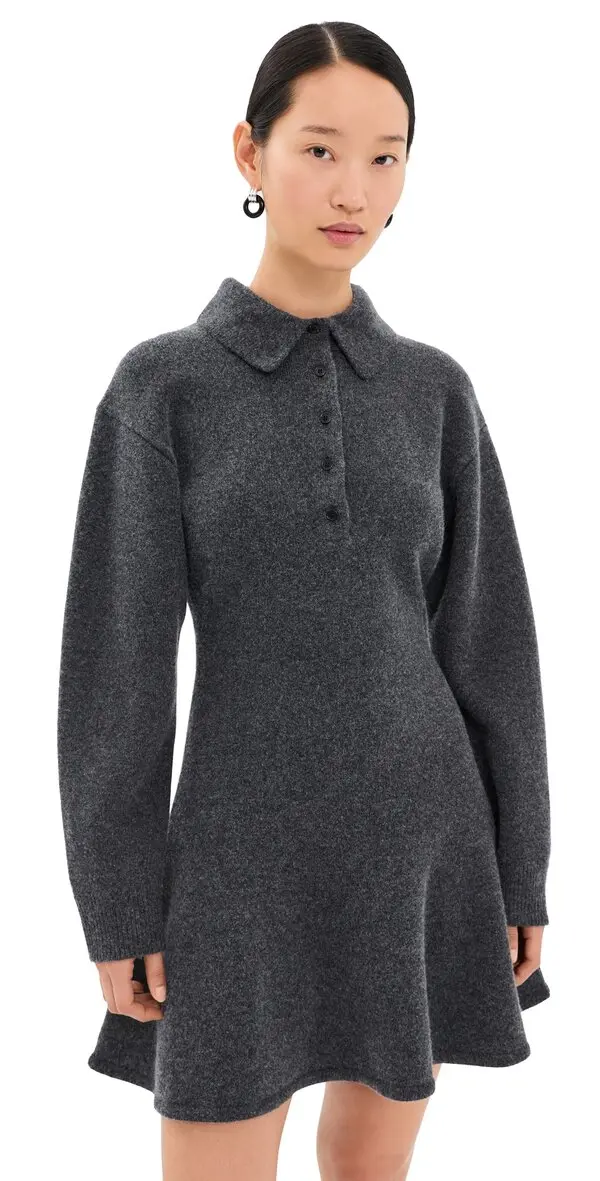 3.1 Phillip Lim Wool Blend Polo Mini Dress - Charcoal