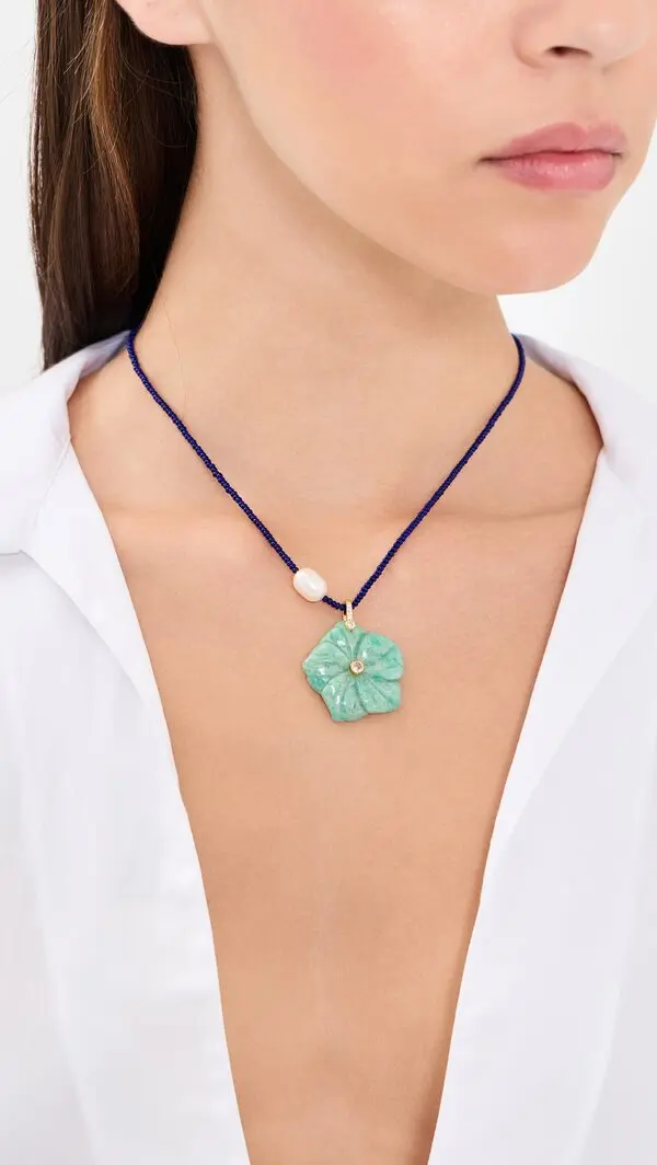 Maison Irem Azure Flower Necklace