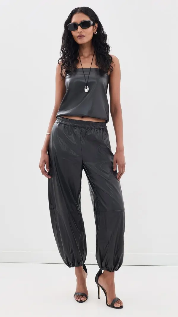 WAYF Camryn Faux Leather Balloon Pants