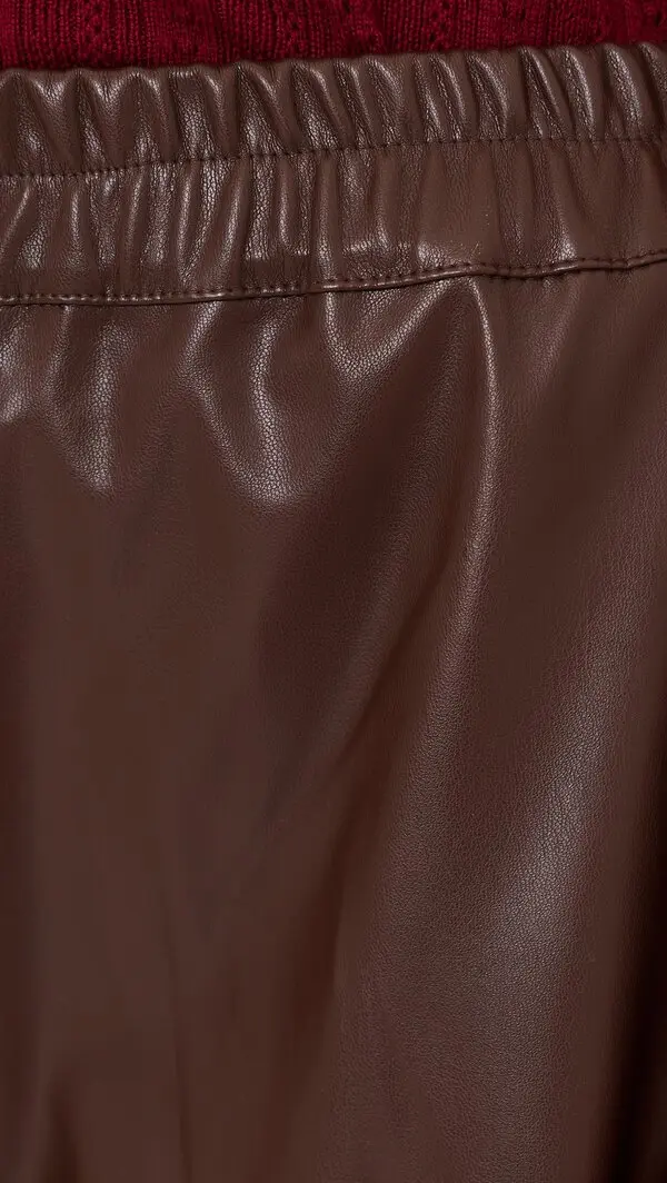 WAYF Camryn Faux Leather Balloon Pants - Chocolate