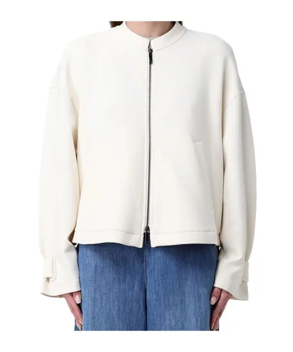 Emporio Armani Zip-up Crewneck Jacket - White