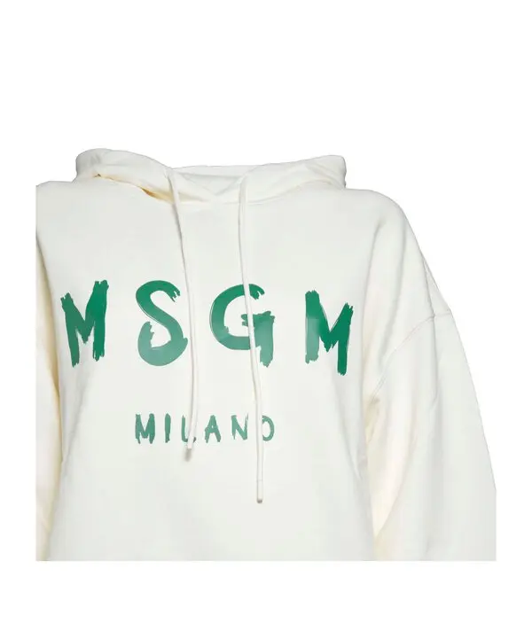 MSGM Logo Printed Drawstring Hoodie