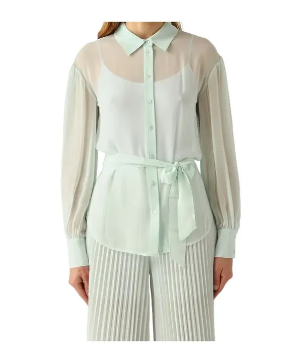 TWINSET Sheer Belted Shirt