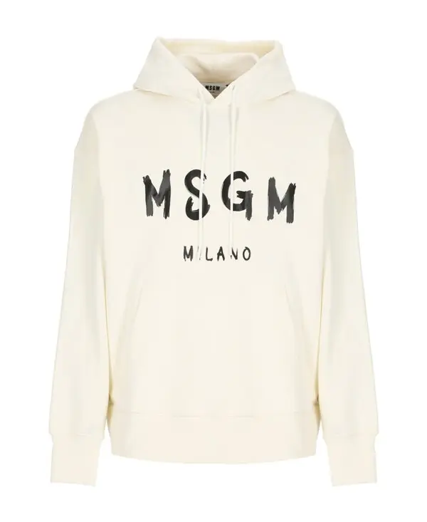MSGM Logo Printed Drawstring Hoodie