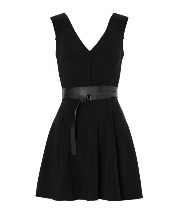 Norma Kamali Grace Belted Minidress - Black