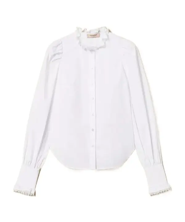 TWINSET Lace-trim Poplin Shirt