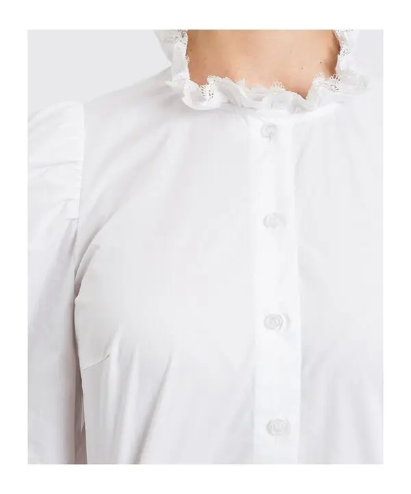 TWINSET Lace-trim Poplin Shirt