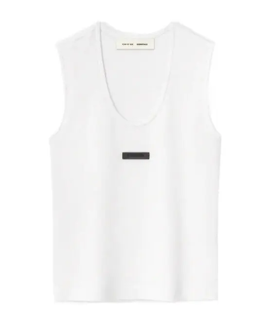 Fear Of God Logo Plaque Tank Top - White