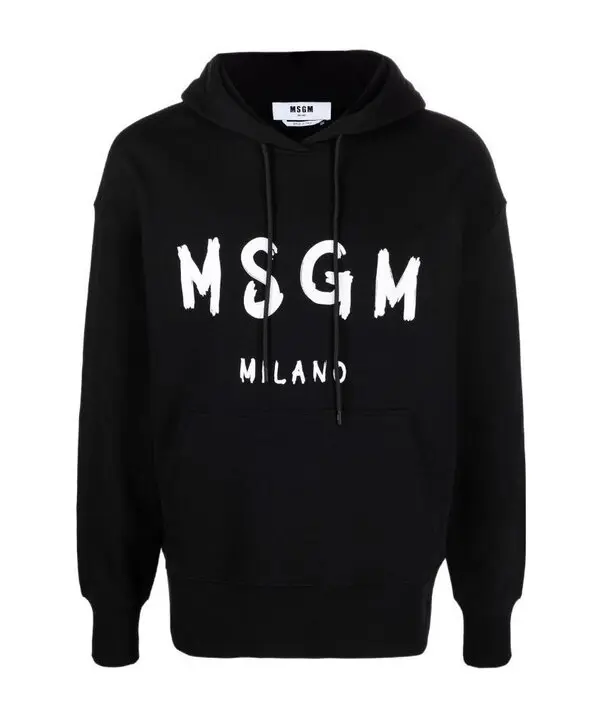MSGM Logo Printed Drawstring Hoodie